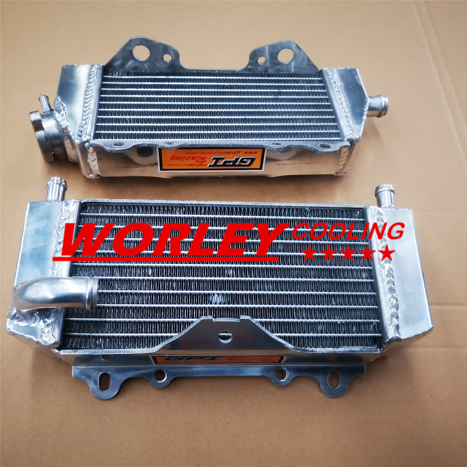 NJ-aluminum radiator & GREEN Hose FOR Kawasaki KX 250 KX250 2-stroke ...