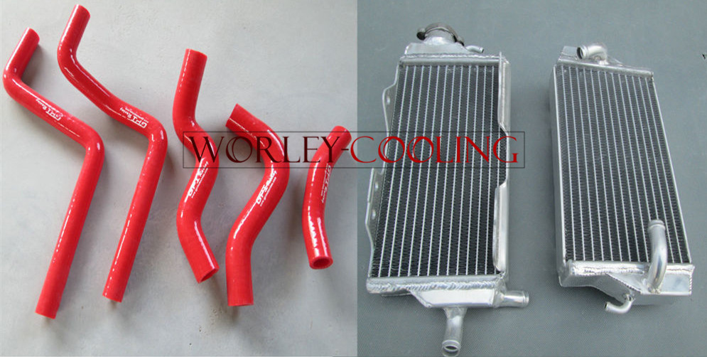 NJ-Aluminum Radiator & RED hose for Honda CR125R CR 125R CR125 2000 ...