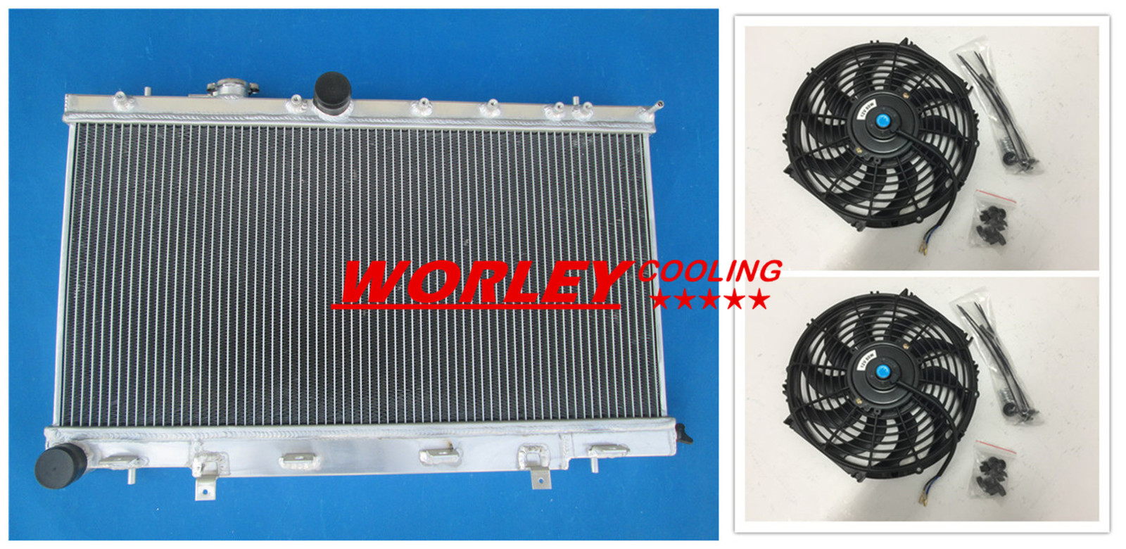 VIC-2 ROW Alloy RADIATOR+Fans FOR SUBARU IMPREZA NEWAGE GDA GDB 2003-07 ...