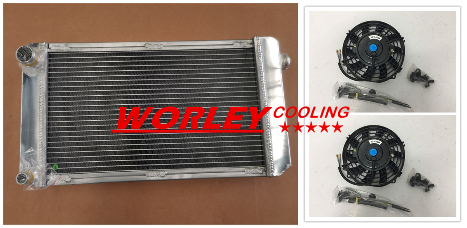 CA-2ROW Aluminum Radiator & FAN for MG Midget 1500 MT 1974-1980 75 76 ...