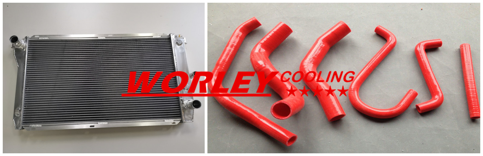 44mm Aluminum radiator + RED hoses for Ford Falcon EF EL 4.0L 6 cyl ...