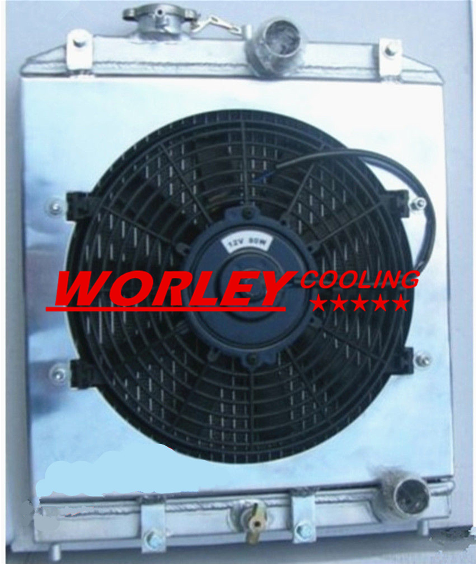 QLD-3ROW aluminum radiator + shroud + fan for Honda Civic EK EG 92-00 ...